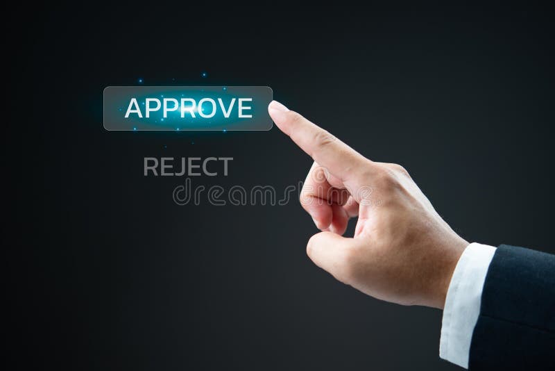 A Finger Hovers Over an Approve Button, Representing a Decision Point ...