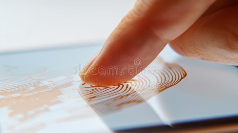 Fingerprint Authentication on Digital Device. AI Generated Stock Photo ...