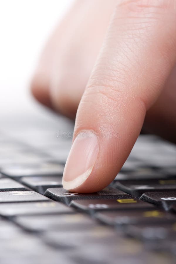 Finger on the keyboard stock photo. Image of laptop, office - 4176068