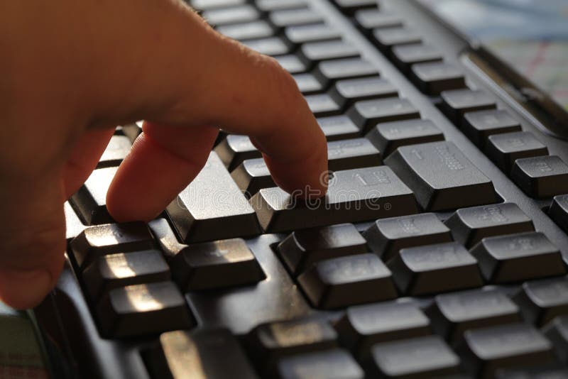 Finger on keyboard stock image. Image of technical, employee - 6122789