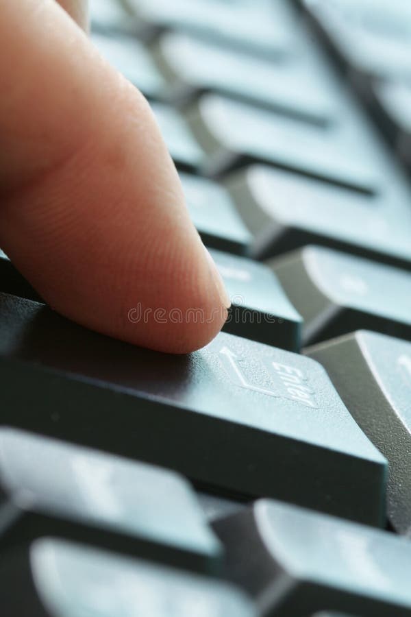 Finger on keyboard stock image. Image of closeup, hand - 3261983