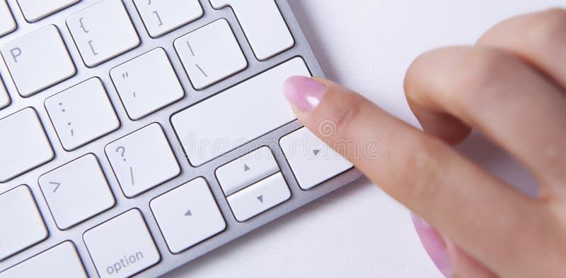 Finger keyboard click stock image. Image of computer - 140264917