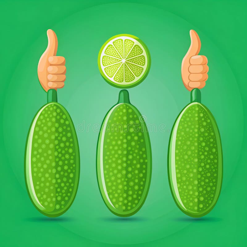 Finger Lime Icon Set in Flat Vector Style Stock Illustration ...