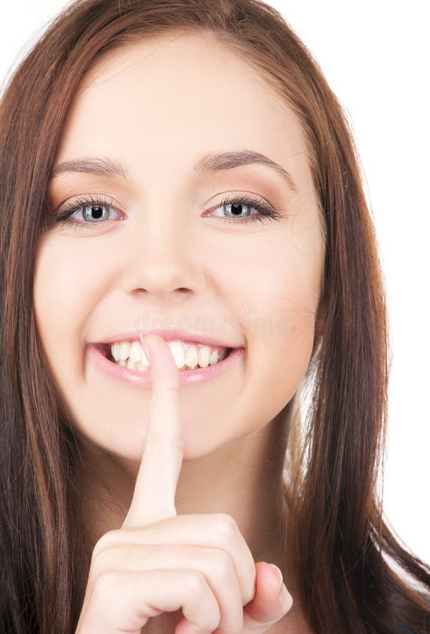 Finger on lips stock image. Image of child, expression - 20086125
