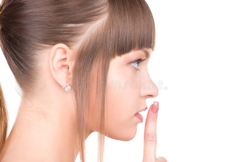 Finger on lips stock photo. Image of beautiful, lips - 13887734