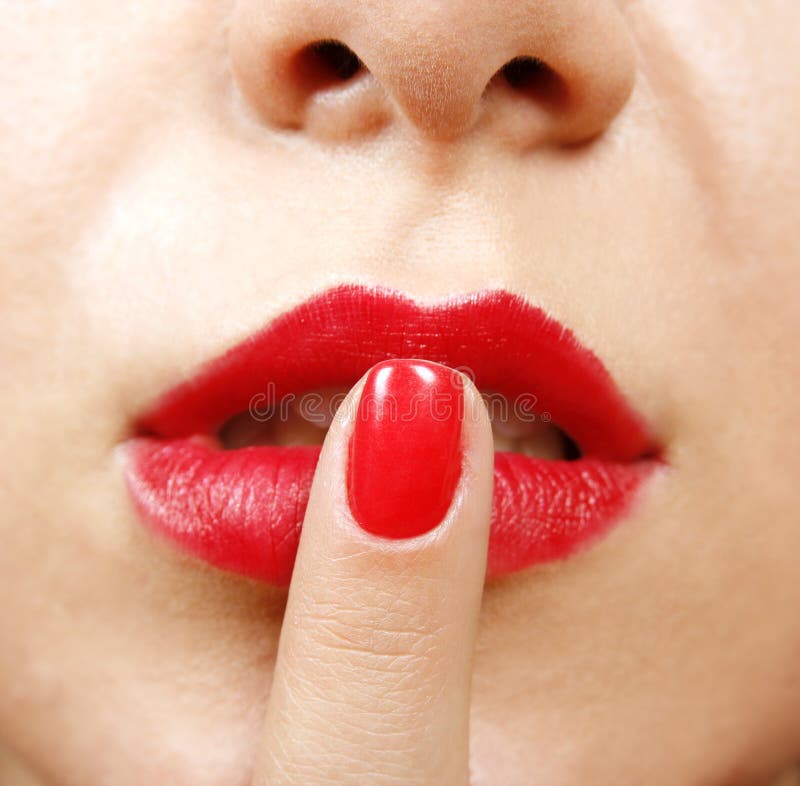 Finger on lips stock photo. Image of female, people, fashion - 14319554