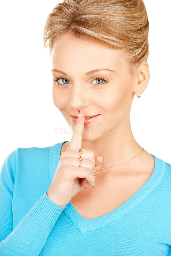 Finger on lips stock photo. Image of human, lips, looking - 22077564