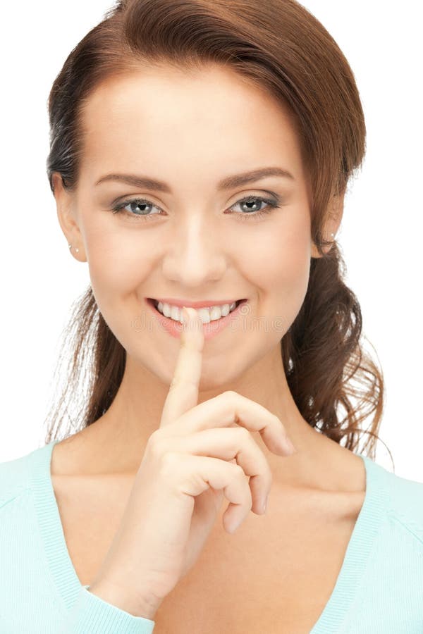Finger on lips stock photo. Image of bright, intimate - 39836644