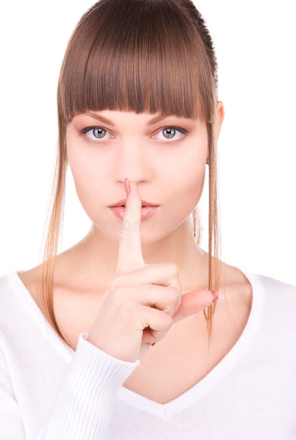 Finger on lips stock photo. Image of person, intimate - 40608324