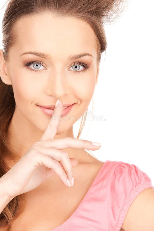 Finger on Lips stock photo. Image of skin, silence, studio - 595612
