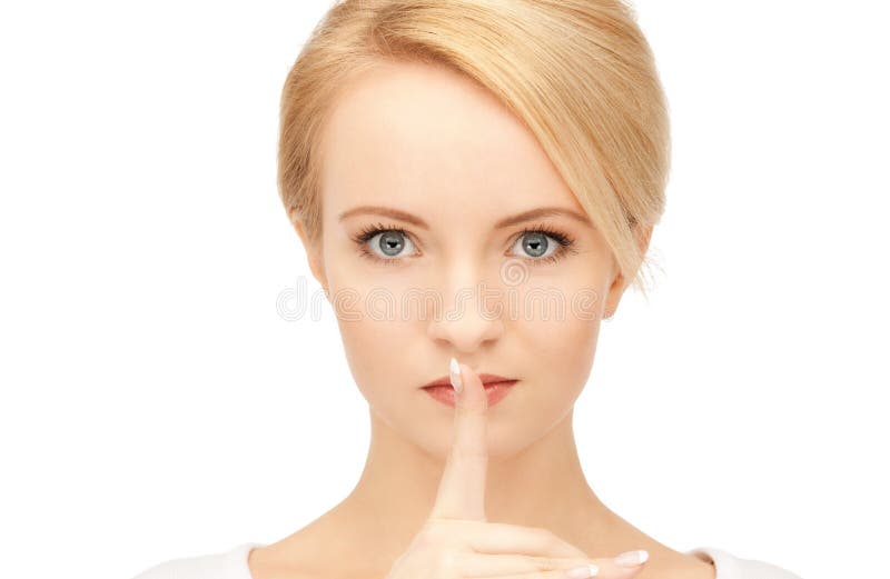 Finger on lips stock image. Image of human, face, bright - 40909263