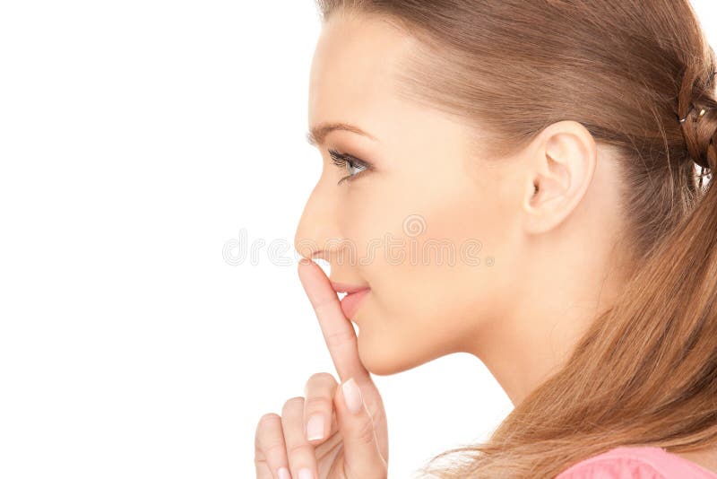 Finger on lips stock image. Image of bright, looking - 41009843