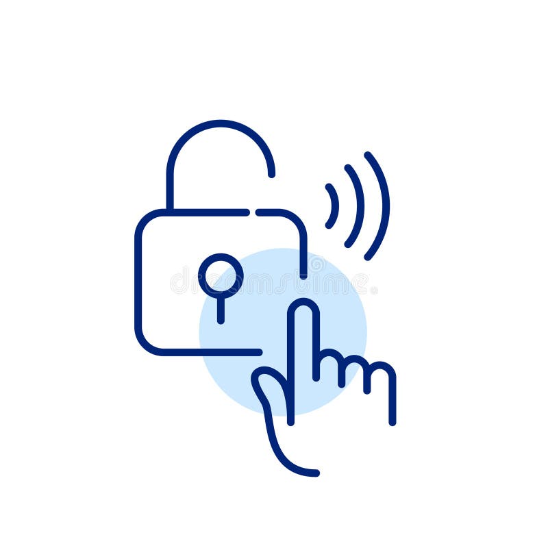 Finger and Lock. Biometric Secure Account Access Stock Vector ...