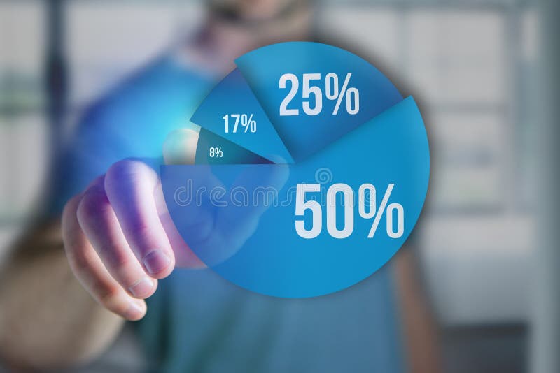 Finger of a Man Pointing on a Blue Survey Graph Interface - Tech Stock ...