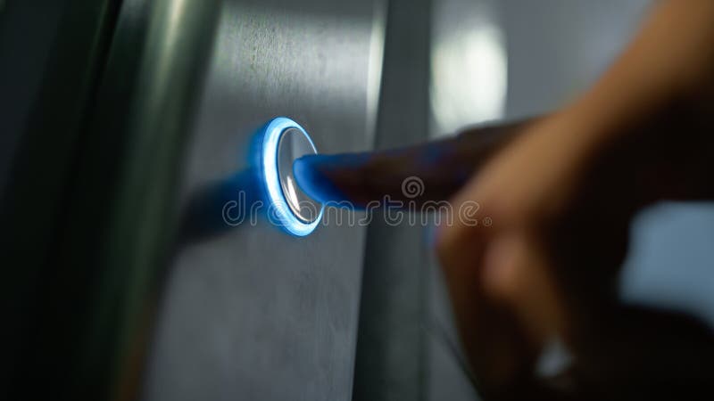 Finger of Man Pressing Button for Call the Elevator in the Palace Stock Photo - Image of ...