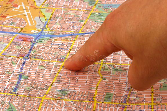 Finger on a map stock photo. Image of close, compass, yellow - 144610