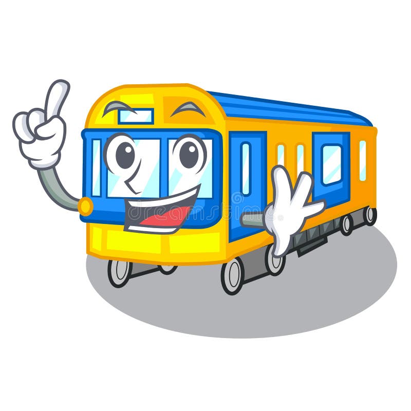 Finger Miniature Subway Train Cartoon Above Table Stock Vector ...