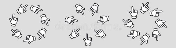 Finger Mouse Pointer Circle Frame. Click Here Round Border Stock Vector ...