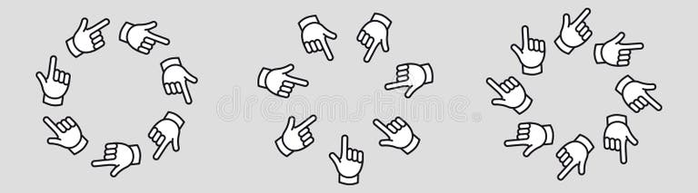 Finger Mouse Pointer Circle Frame. Click Here Round Border Stock Vector ...