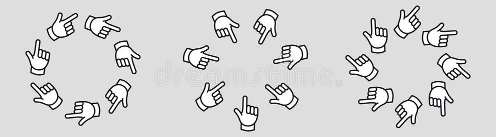 Finger Mouse Pointer Circle Frame. Click Here Round Border Stock Vector ...