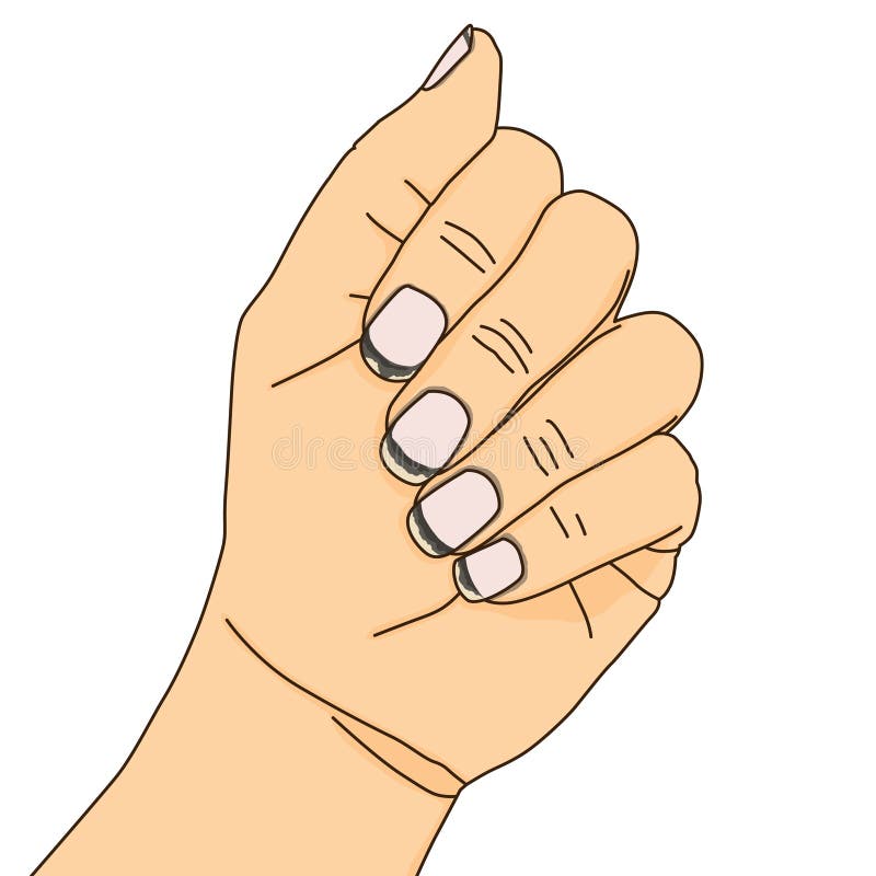 Finger Nails Dirty Poor Hygiene, Illustration on White Background Stock ...