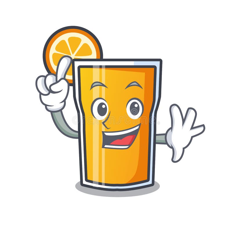 Finger Orange Juice Mascot Cartoon Stock Vector - Illustration of happy ...