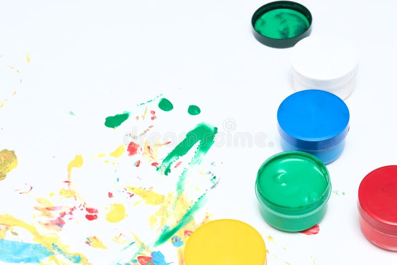 Finger Paints. Background for Advertising from Children`s Finger Paint ...