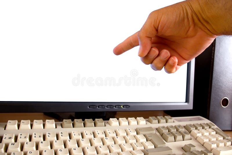 Finger on PC stock photo. Image of board, demonstration - 6563206