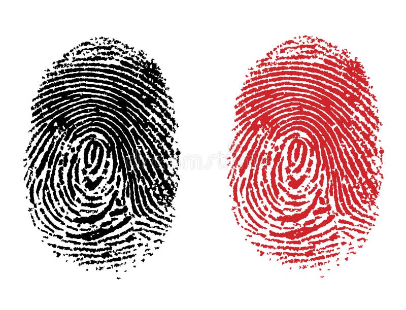 Red FIngerprint stock vector. Illustration of fingerprint - 4061249