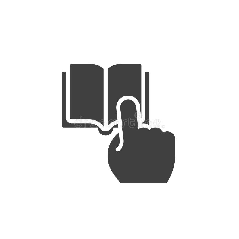 Finger Point on Book Vector Icon Stock Vector - Illustration of vector ...