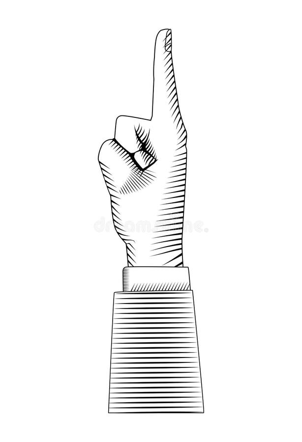 Finger point up drawn stock vector. Illustration of pointer - 242126109