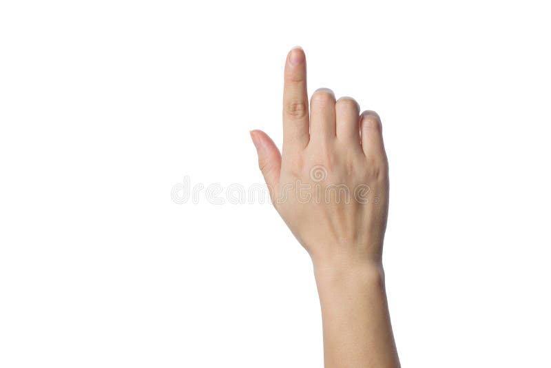 Finger Point Up. Female Hand Show Something Stock Photo - Image of ...