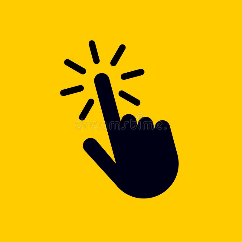Finger Pointer Clicks on Button or Mouse Cursor Choosing Flat Icon ...
