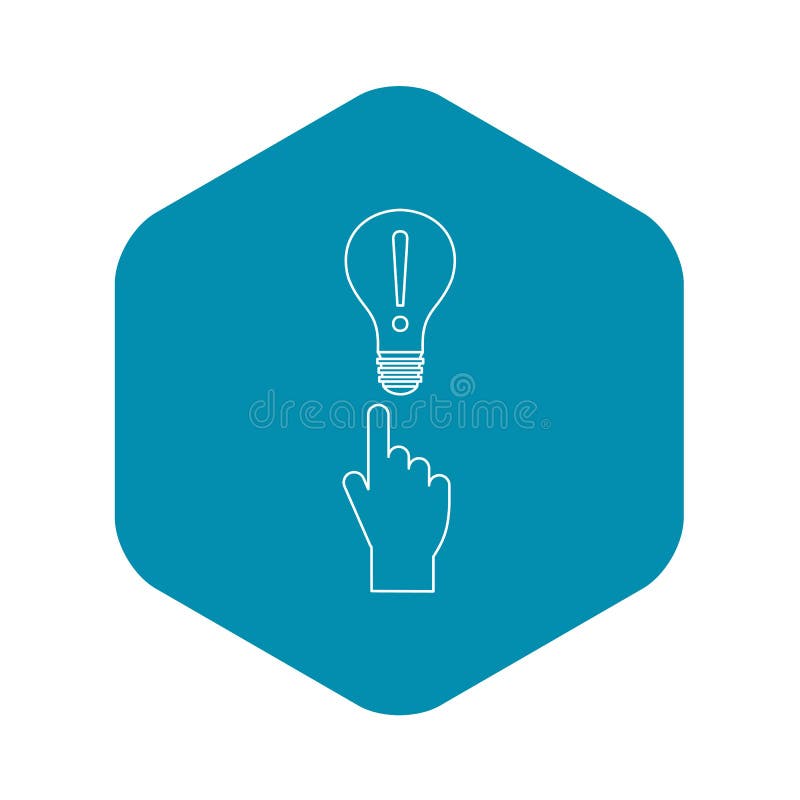A Finger Pointer and Light Bulb Icon Icon Stock Vector - Illustration ...