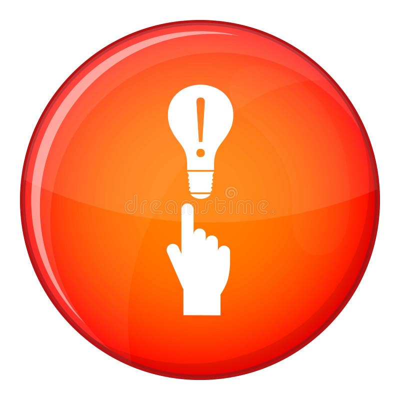 A Finger Pointer and Light Bulb Icon, Flat Style Stock Vector ...