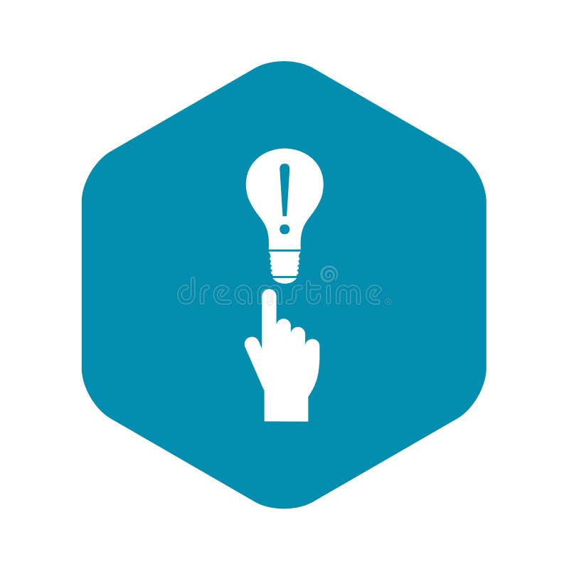 A Finger Pointer and Light Bulb Icon, Simple Style Stock Vector ...