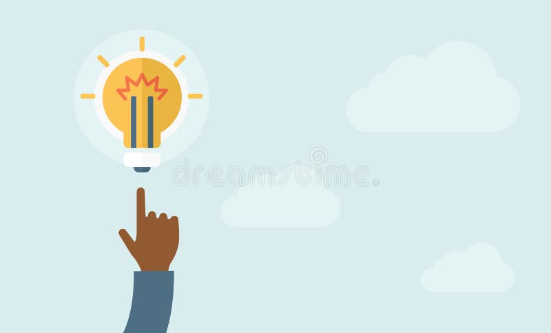 Finger Pointer and Light Bulb Stock Vector - Illustration of ...