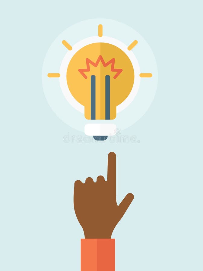 Finger Pointer and Light Bulb Stock Vector - Illustration of creative ...