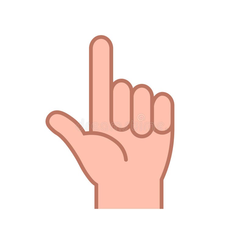 Finger Pointer in in Line and Fill Style. Vector. Stock Vector ...