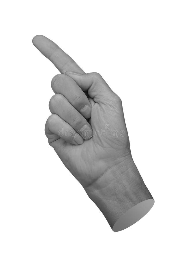 Finger Pointer, Pointing Somewhere, Isolated on White Background Stock ...
