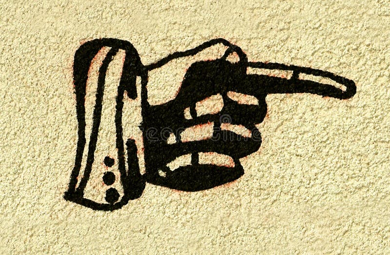 Hand Pointing Finger Vintage Retro this Way Sign Victoria Stock Image ...