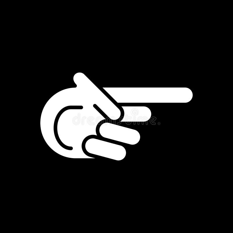 Finger Pointing Aside Vector Icon. Direction Stock Vector ...