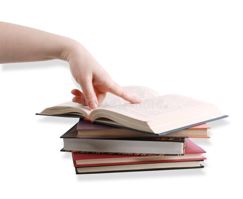 A Finger Pointing on a Book Stock Photo - Image of point, books: 23545102