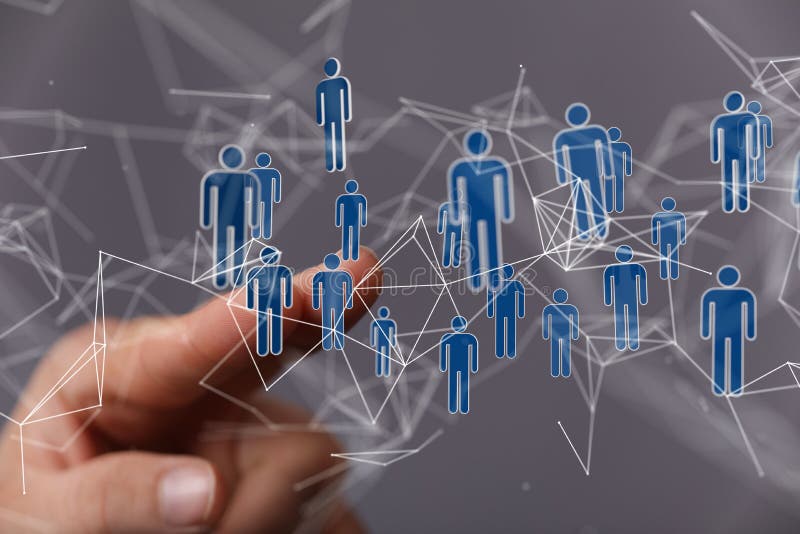Floating Connected People Icons Over a Hand - a Concept of Networking ... Floating Connected People Icons Over a Hand - a Concept of Networking ...