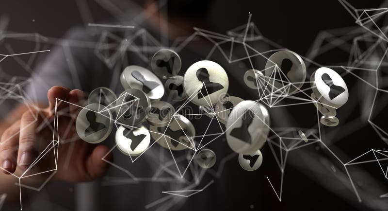 Finger Pointing on 3d Floating People Icons - a Concept of Networking ...