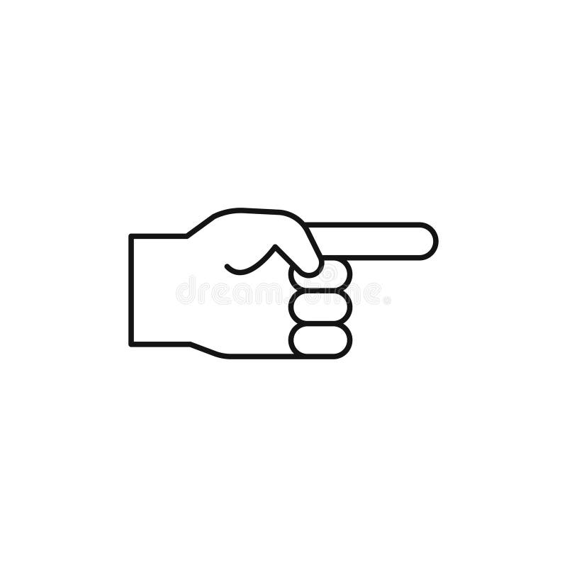 Finger Pointing Icon Symbol on White Background Stock Vector ...