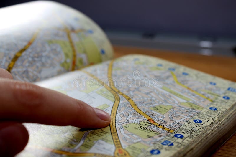 Finger Pointing at Map stock photo. Image of directions - 34910196