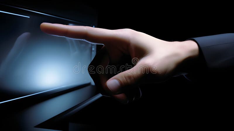 Finger Pointing at Screen for Business and Technology Theme Generative ...