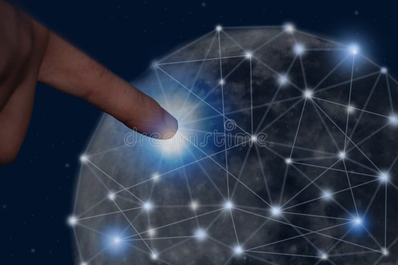 Finger Pointing at the Spot Stock Image - Image of concept, internet ...