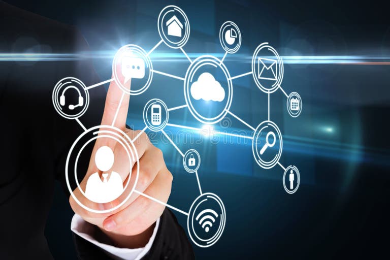 Finger Pointing To App Interface Stock Image - Image of touching ...